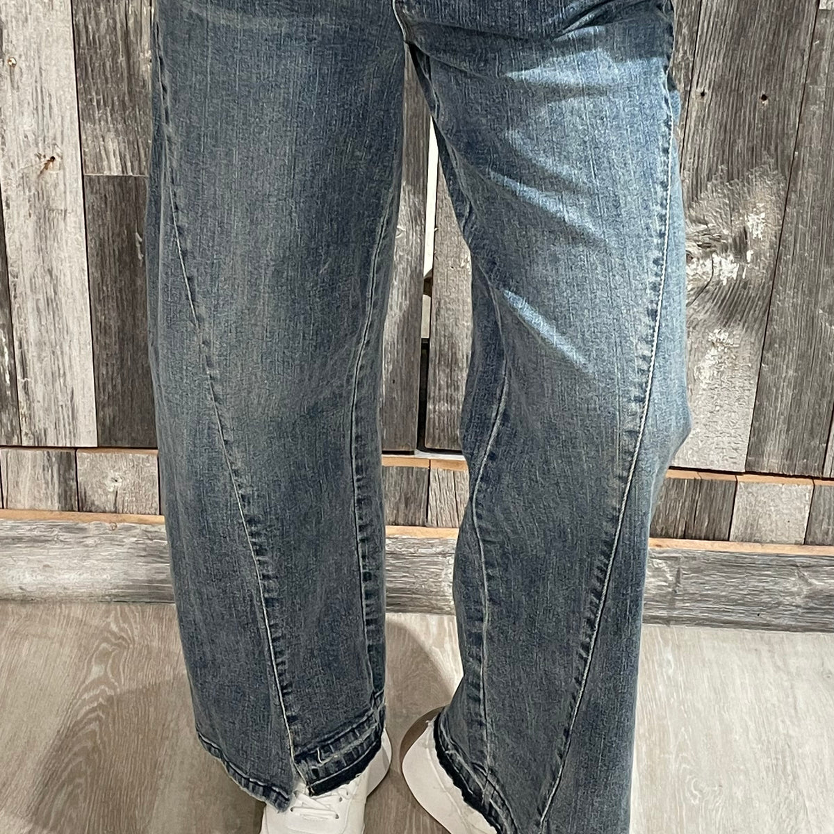 Skyrise Wide Leg W/ Uneven Release Step Hem – Mainstream Boutique Omaha